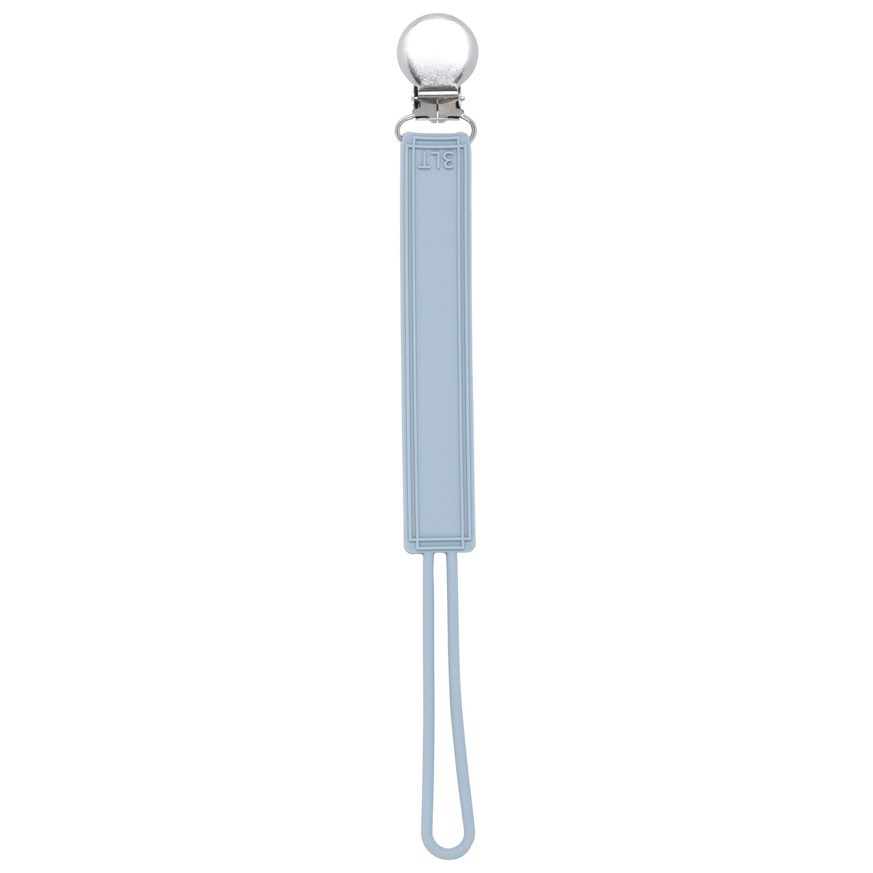 Classic Glacier Blue Gray All Silicone One Piece Pacifier Clip ...