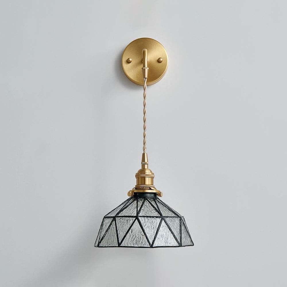 Classic Glass Wall Lamp Copper Sconce Indoor Wall Wash Light ...
