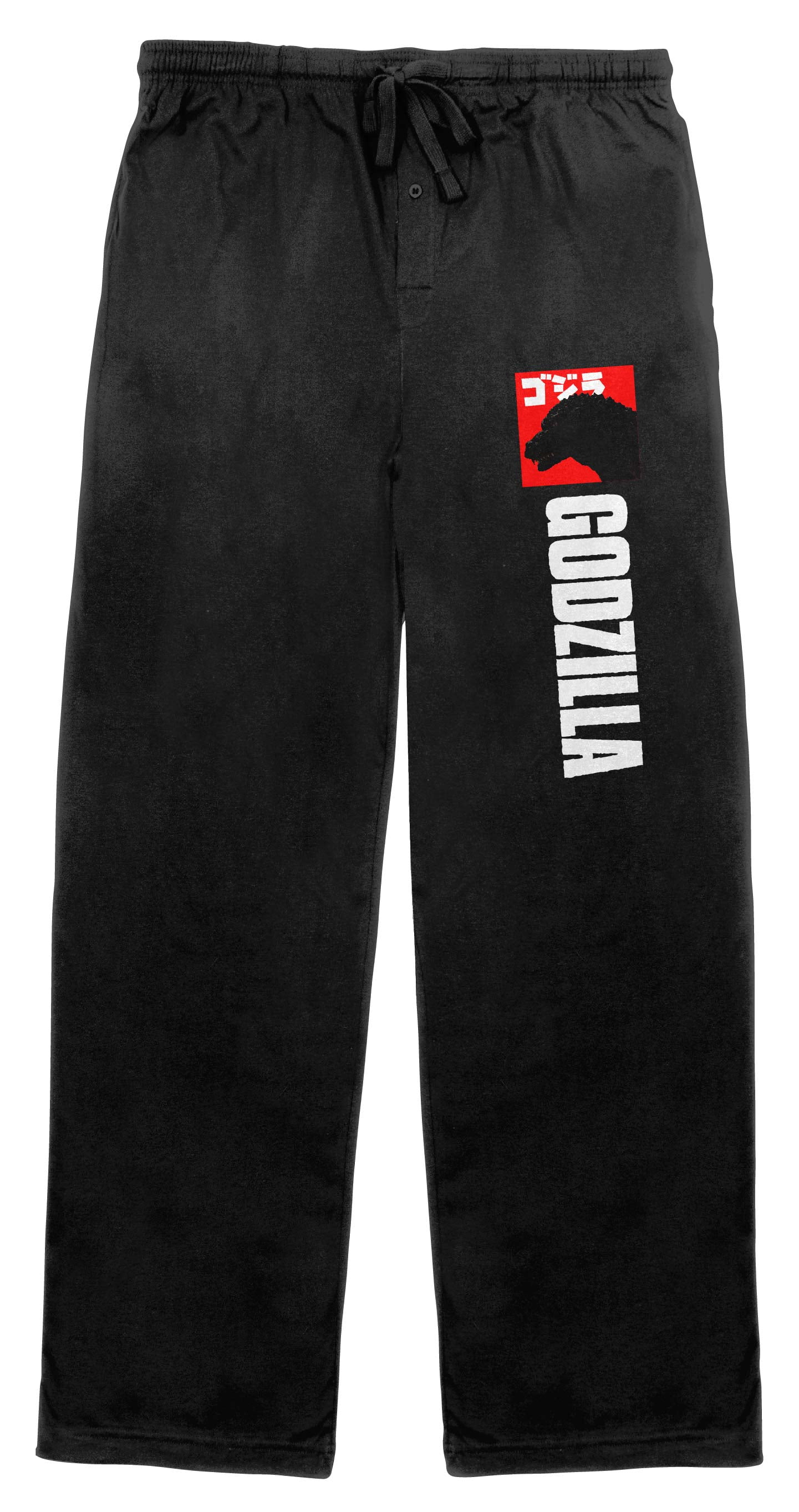 Classic Godzilla Silhouette and Logo Men's Black Graphic Sleep Pajama ...