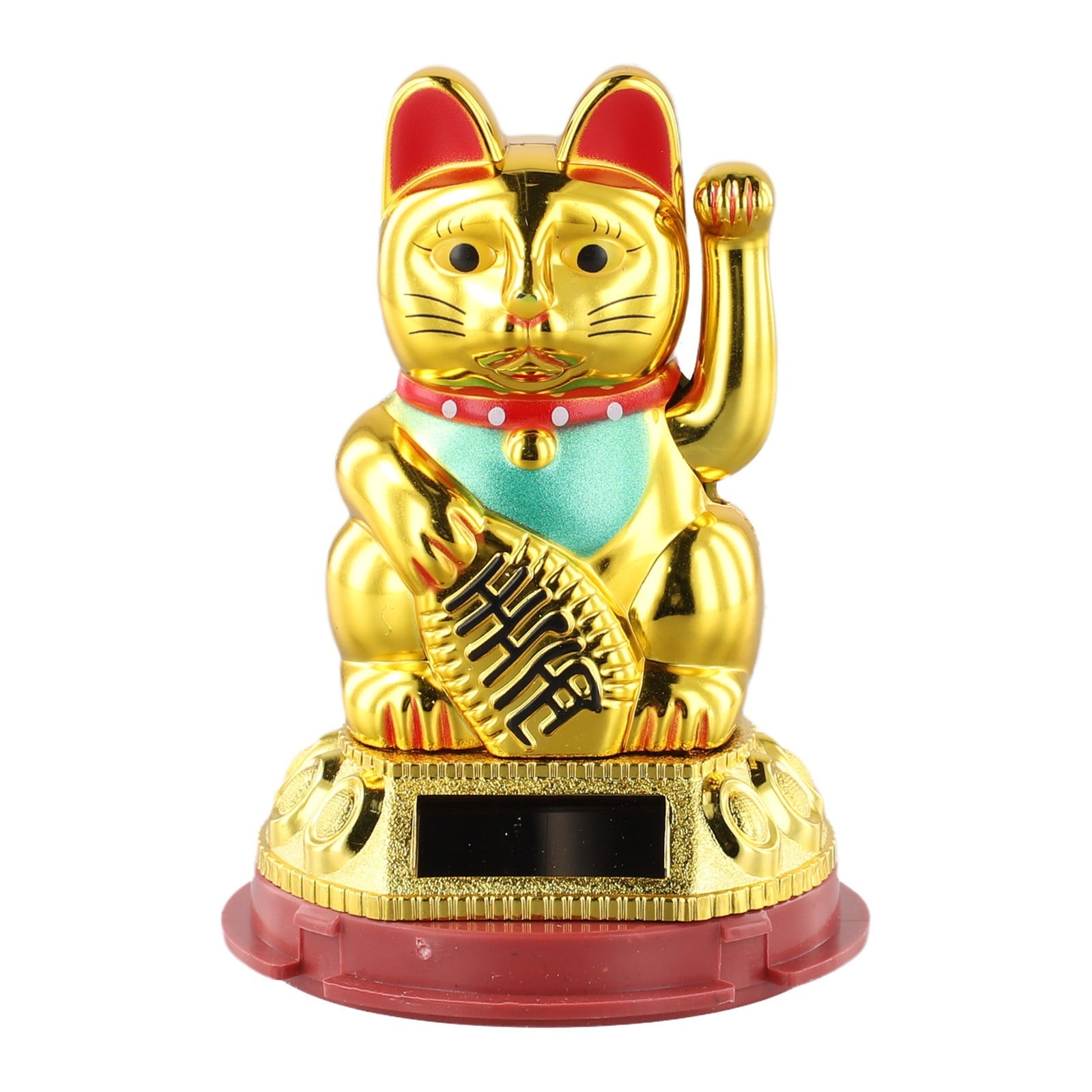 Classic Gold Beckoning Waving Lucky Cats Figure Moving Arm Chinese Wealth Fortune Feng Shui Home ...