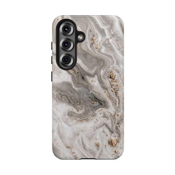 Classic Gold Marble Tough Phone Case, Elegant Stone Pattern Dual Layer ...