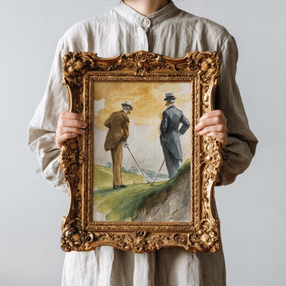 Classic Golf Wall Art Print Vintage Gentleman Sport, Stretched Canvas ...