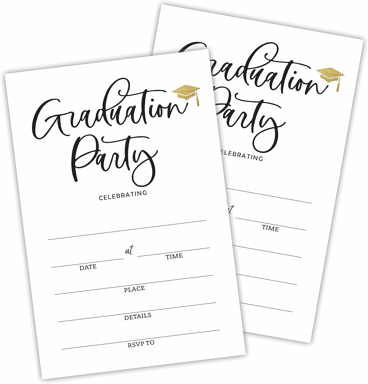 Classic Grad Party Invitations Modern Design Pack Of 25