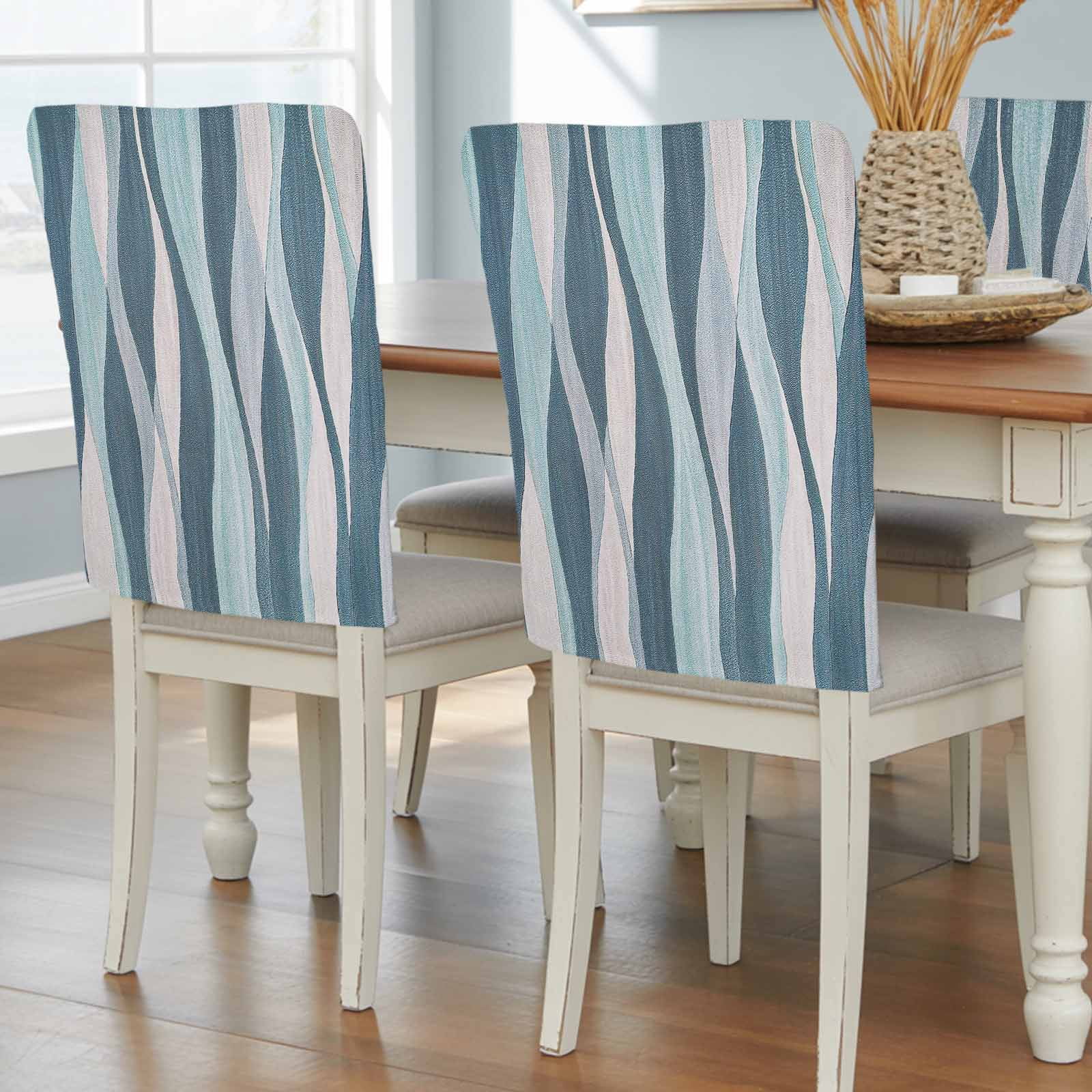 Classic Gradient Ripple Chair Covers Set of 8 Abstract Retro Geometric ...