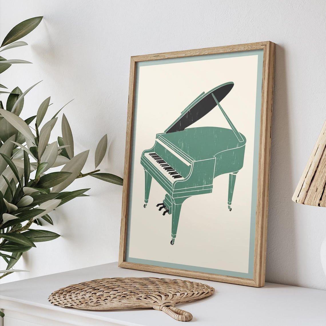 Classic Grand Piano Poster • Retro Classy Pianoforte Wall Art • Musical ...