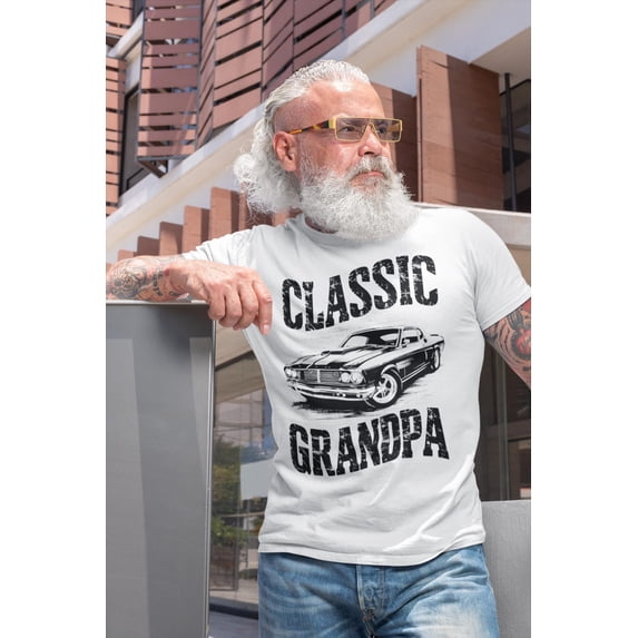 Classic Grandpa Vintage Car Lover Cool Grandpa Retro Car Shirt for ...