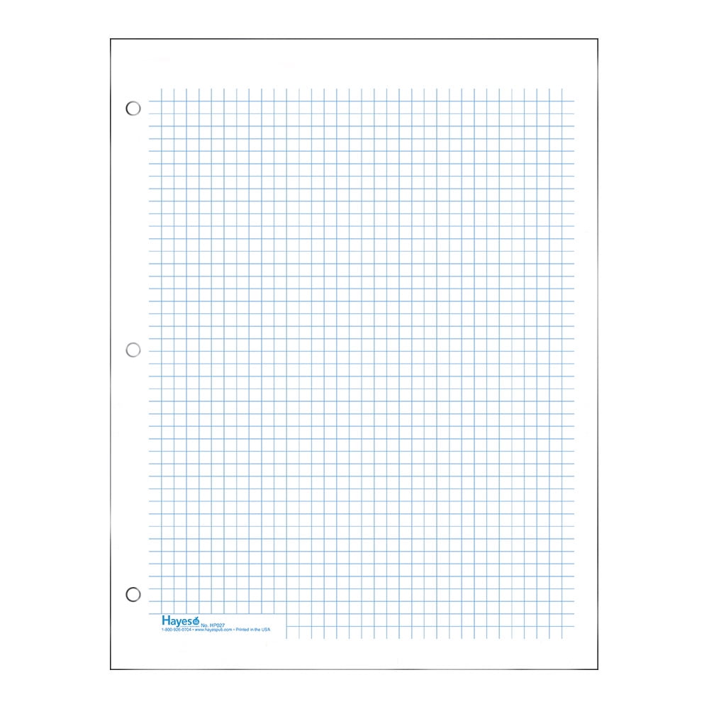 Classic Graph Paper, Full Page Grid with 1/4" Squares, Blue Lined ...