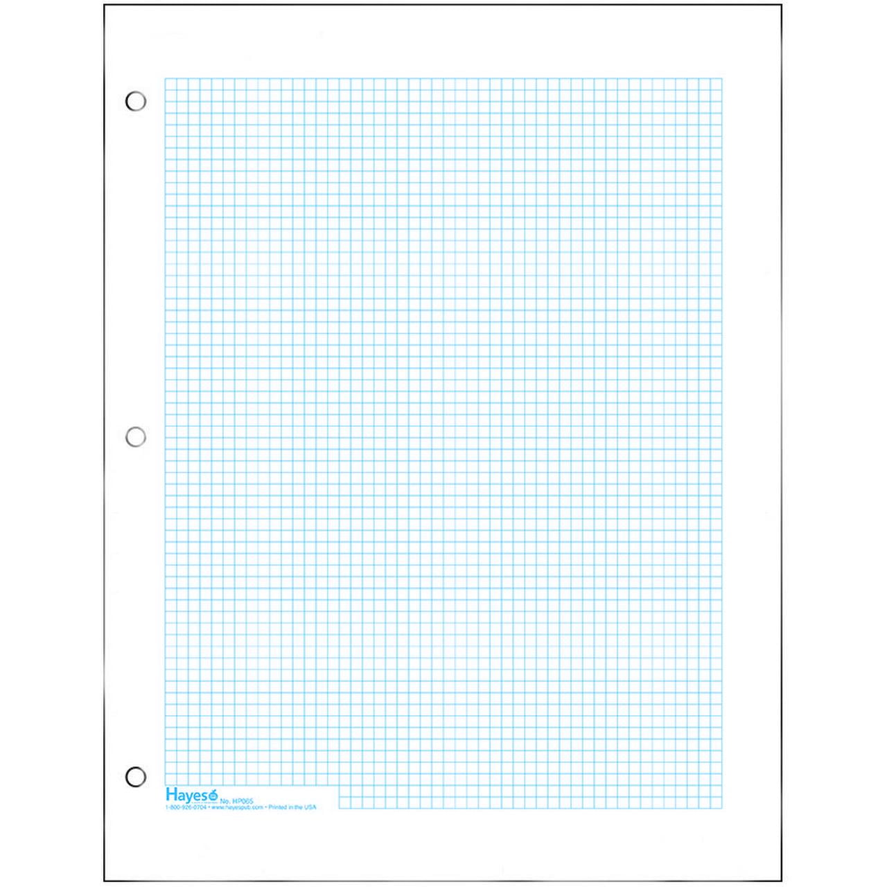 Classic Graph Paper, Full Page Grid with 1/6" Squares, Blue Lined ...