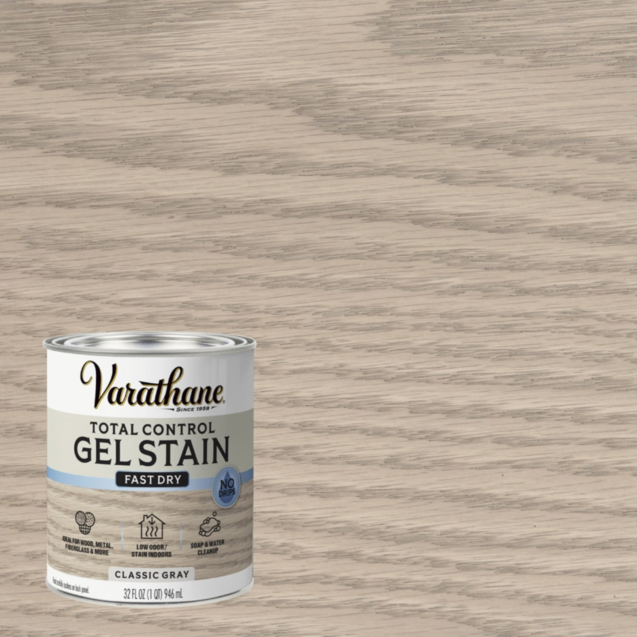 Classic Gray, Varathane Total Control Gel Stain Water-Based Wood Stain ...
