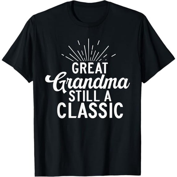 Classic Great Grandma T-Shirt - Bold White Text with Decorative ...