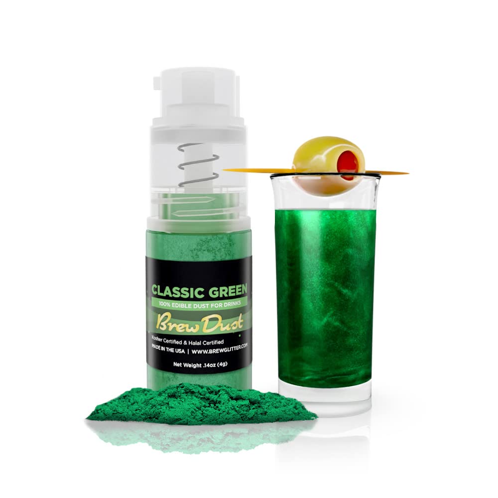 Classic Green Brew Dust Mini Pump Shimmery Drink Glitter | 100% Edible ...