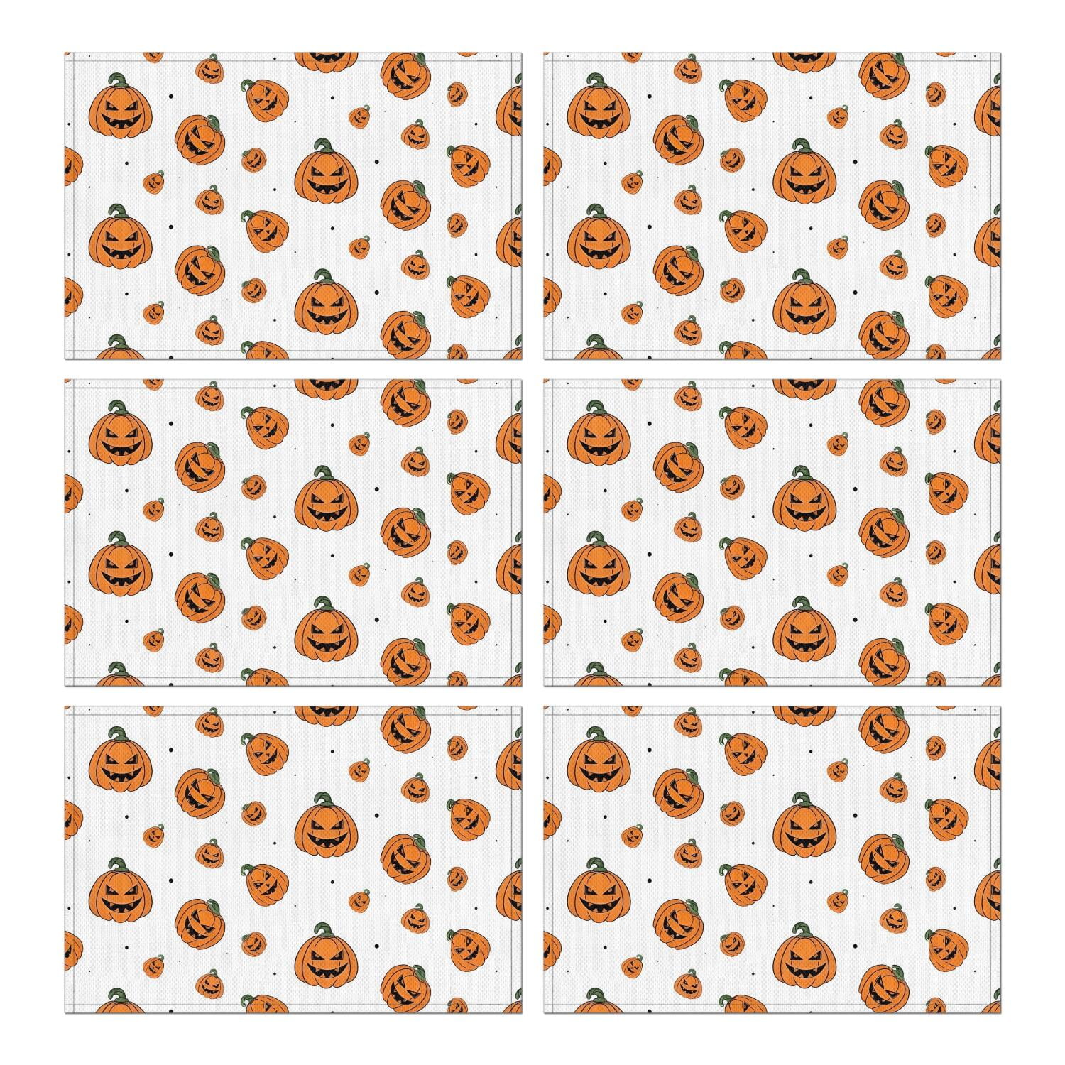 Classic Halloween Pumpkins Pattern Summer Placemats Table Placemats Set ...