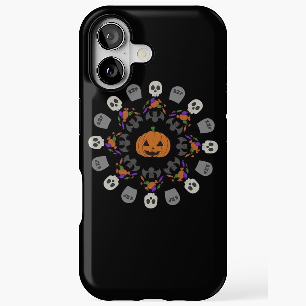 Classic Halloween Seasonal Pumpkin Ghost Cartoon Illustration iPhone ...