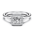 Classic Halo Princess Cut Lab Grown Diamond Engagement Ring for Women ...