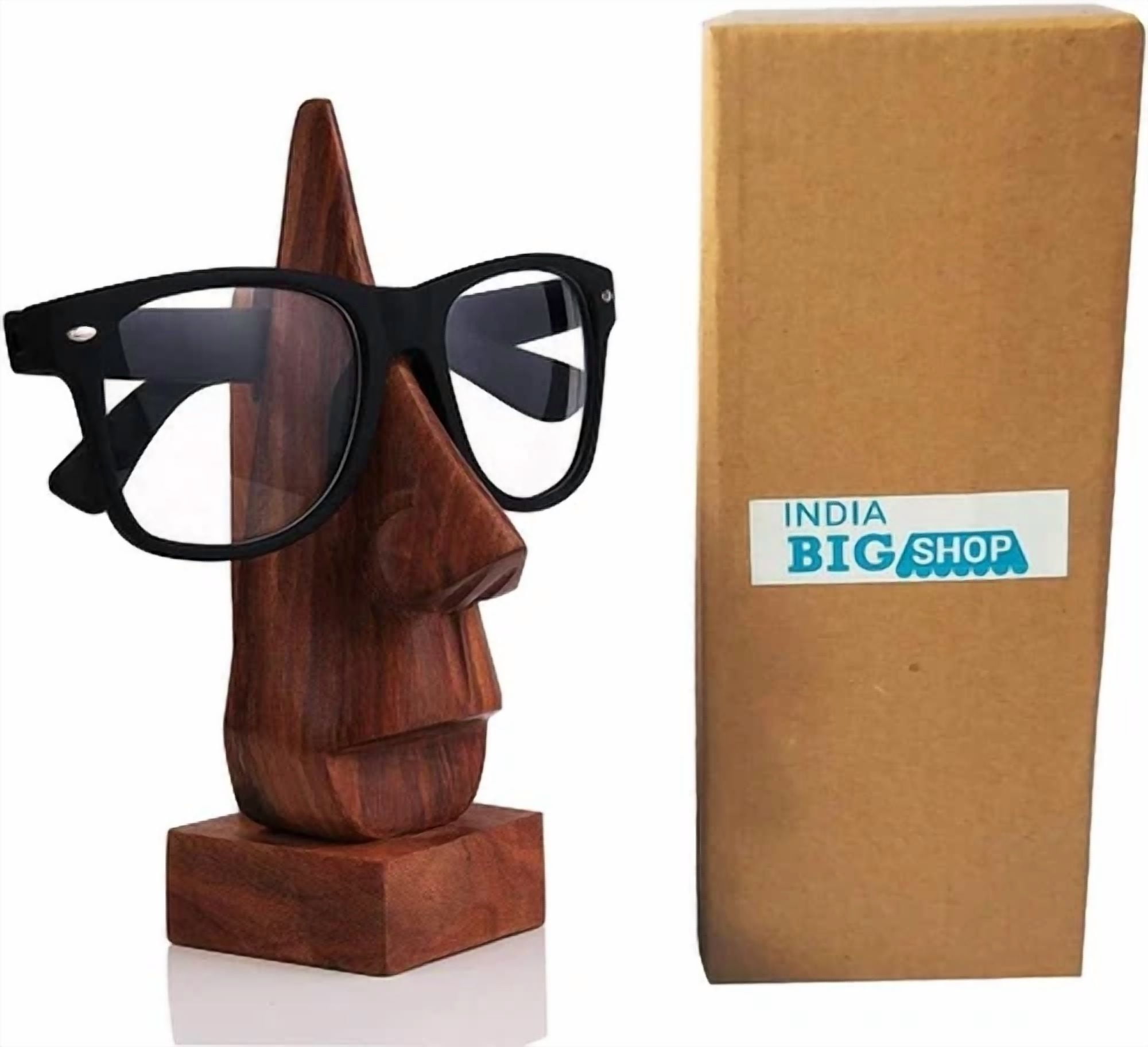 Classic Hand Carved Rosewood Nose-Shaped Eyeglass Spectacle/Eyewear ...