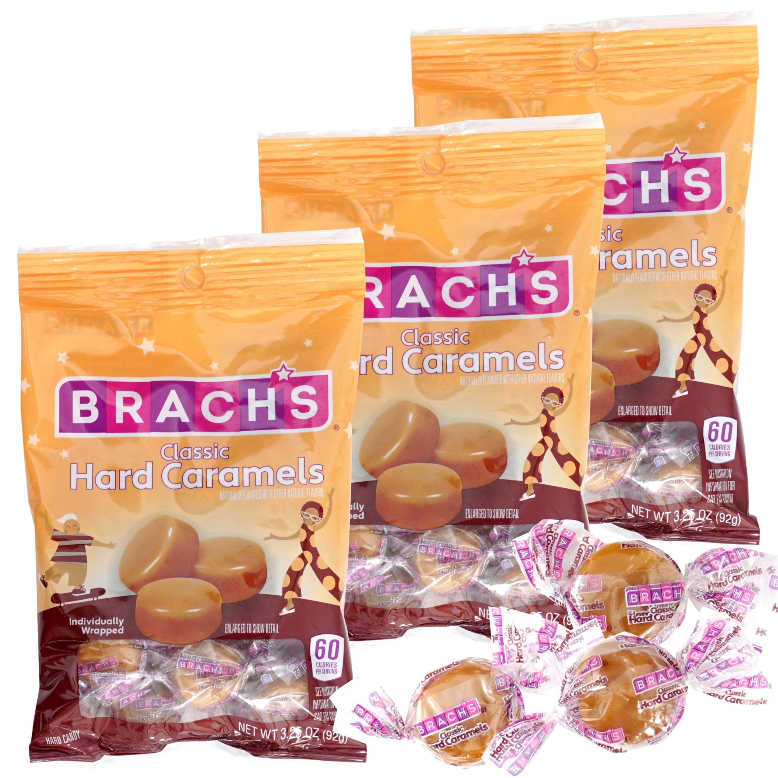 Classic Hard Caramels, 3.25 oz Bags (3 Pack), Individually Wrapped ...