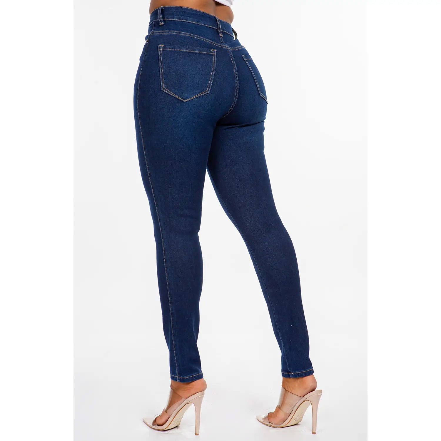 Classic High Waist Skinny Jean Dark Blue - Walmart.com