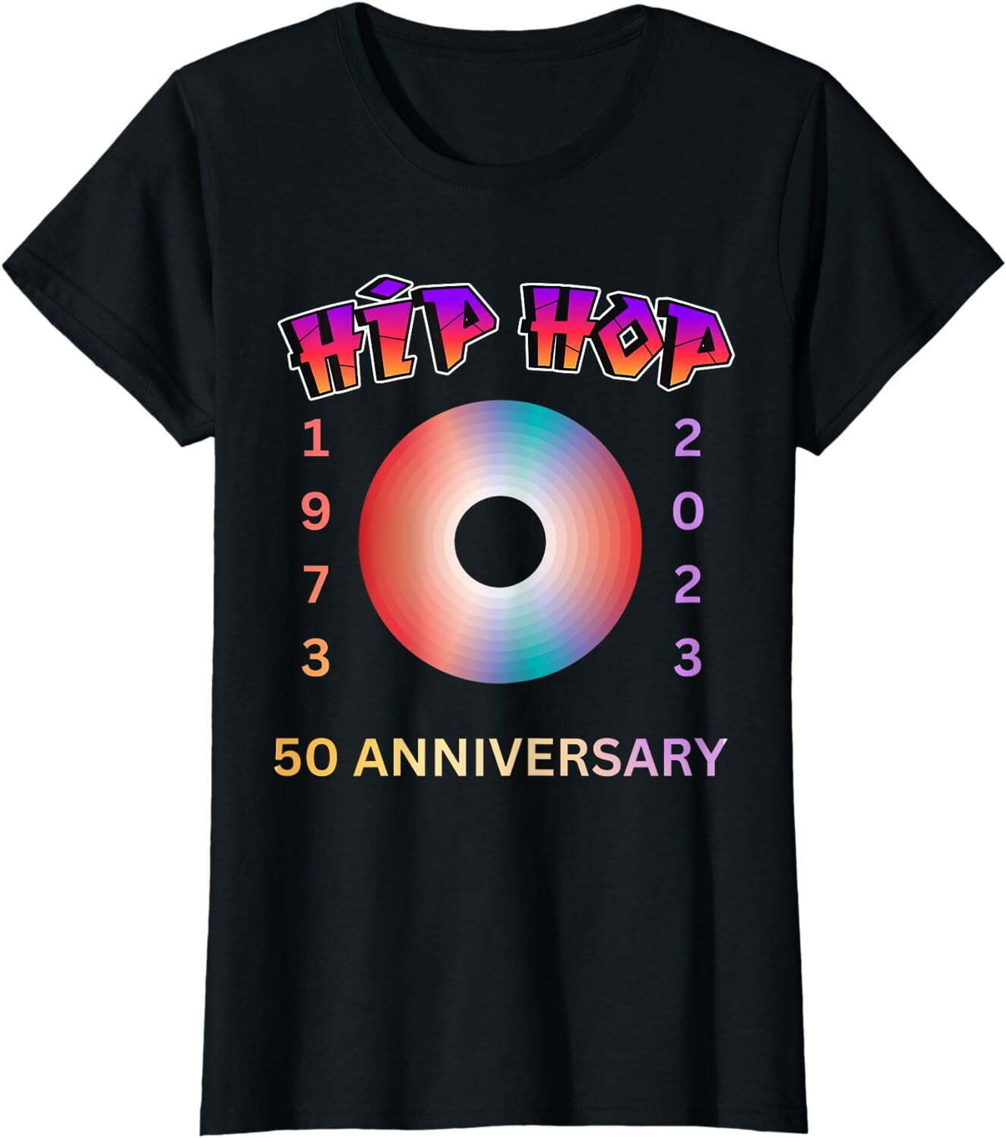 Classic Hip Hop Vinyl 50th Anniversary Tee Celebrate 50 Years Of