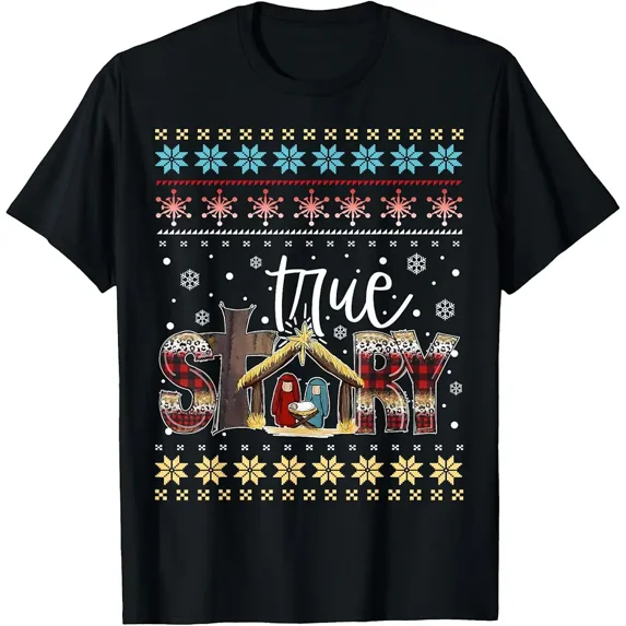 Classic Holiday Sweater Style Pattern Festive Christmas Graphic Unisex ...