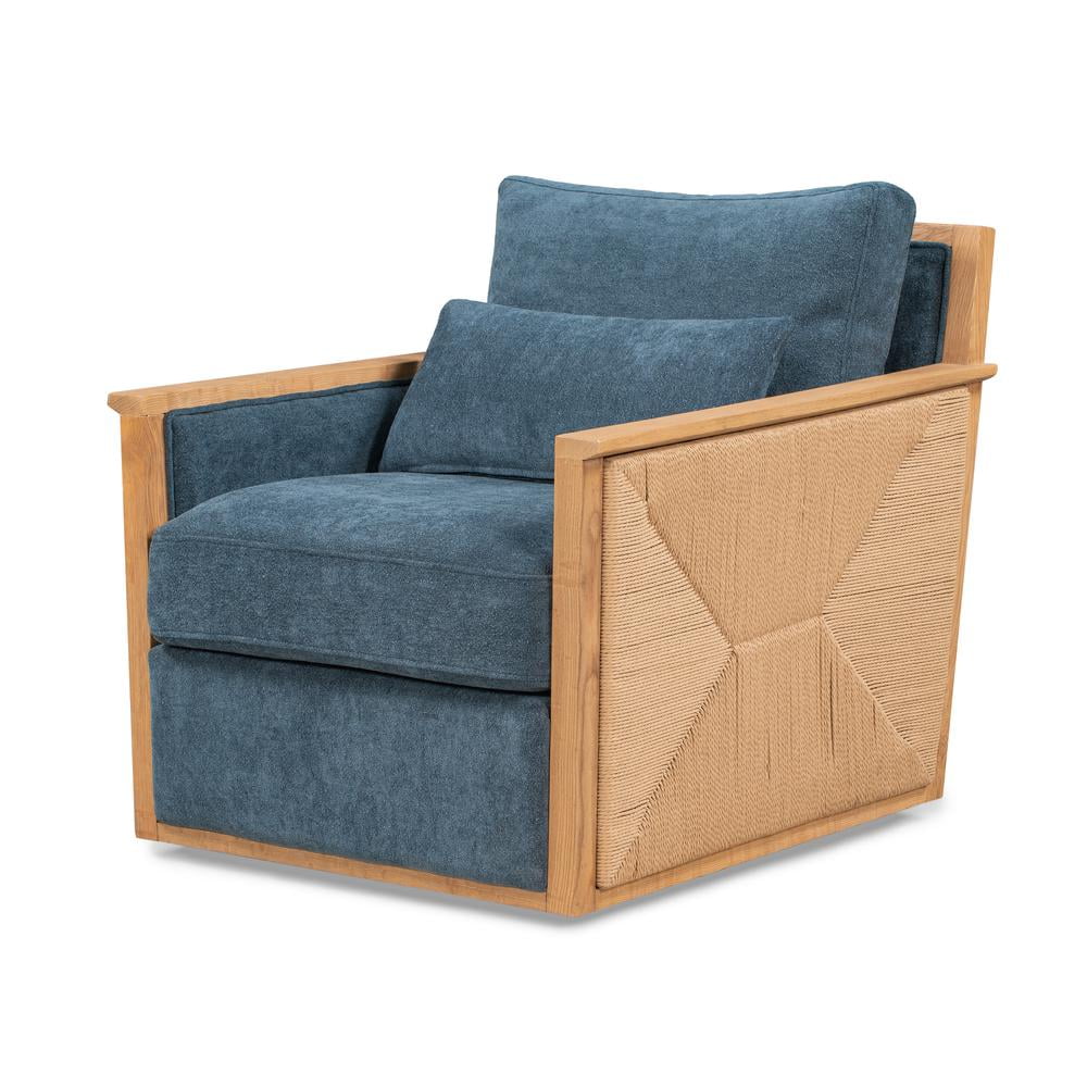 Classic Home Norman Swivel Accent Chair in Blue - Walmart.com