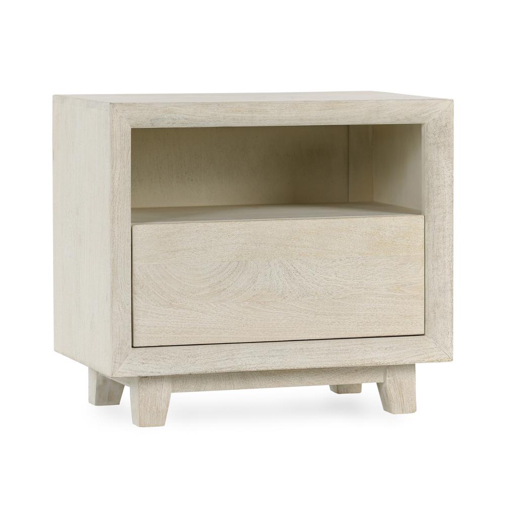 Classic Home Reece One-Drawer Mango Wood Nightstand in Sand - Walmart.com