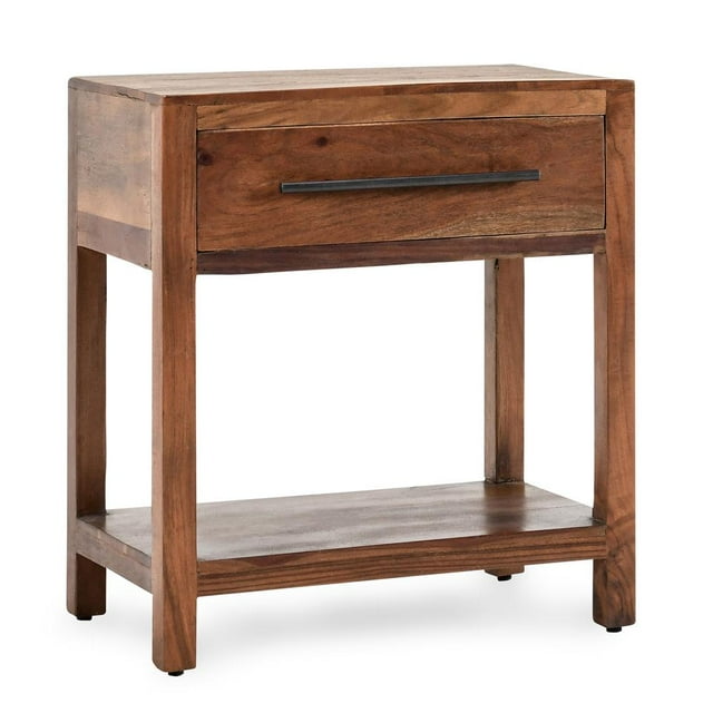 Wren One-Drawer End Table in Natural Brown - Walmart.com