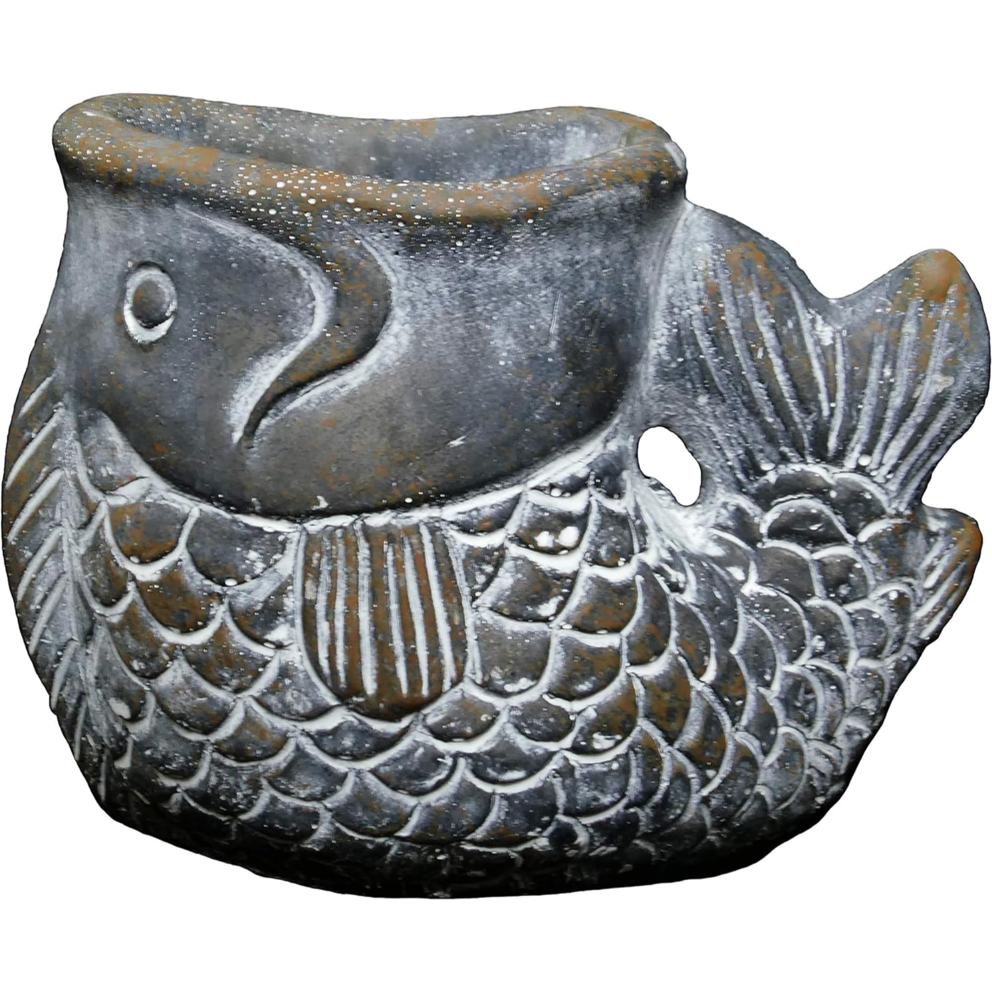 Classic Home and Garden Indoor Outdoor Cement Largemouth Bass Planter ...