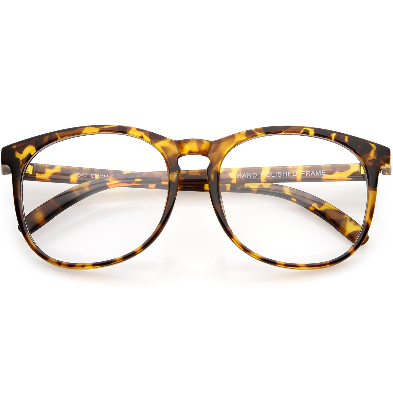 Classic Horn Rimmed Square Eyeglasses Clear Lens 54mm (Tortoise / Clear ...