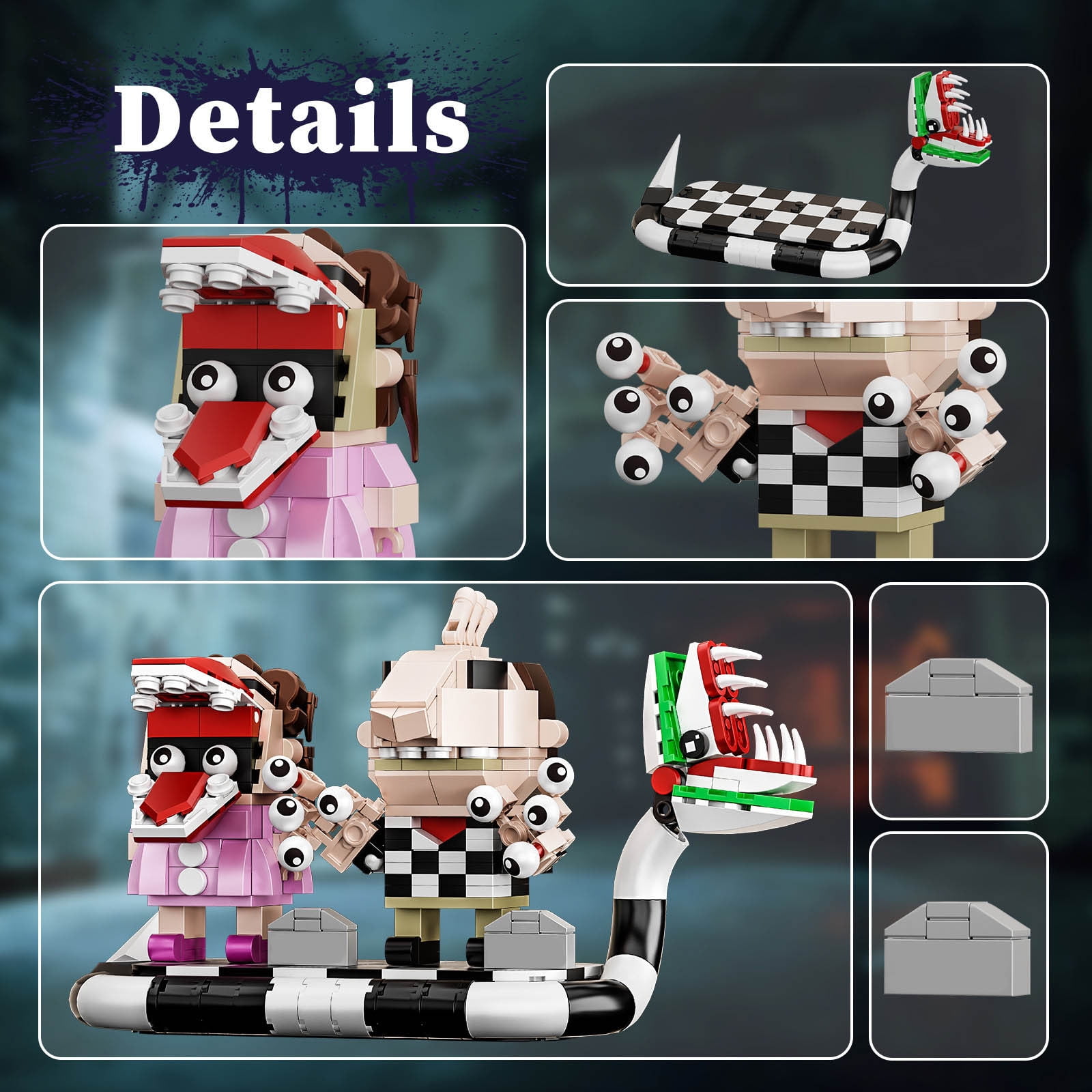 Classic Horror Icons Building Set, A Halloween Construction Toy with 3 Slasher Movie Figures ...