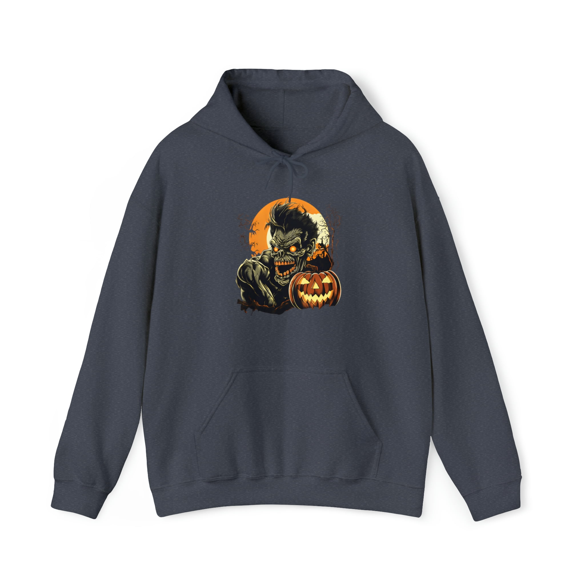 Classic Horror Moonlight Zombie and Pumpkin Sweatshirt - Walmart.com