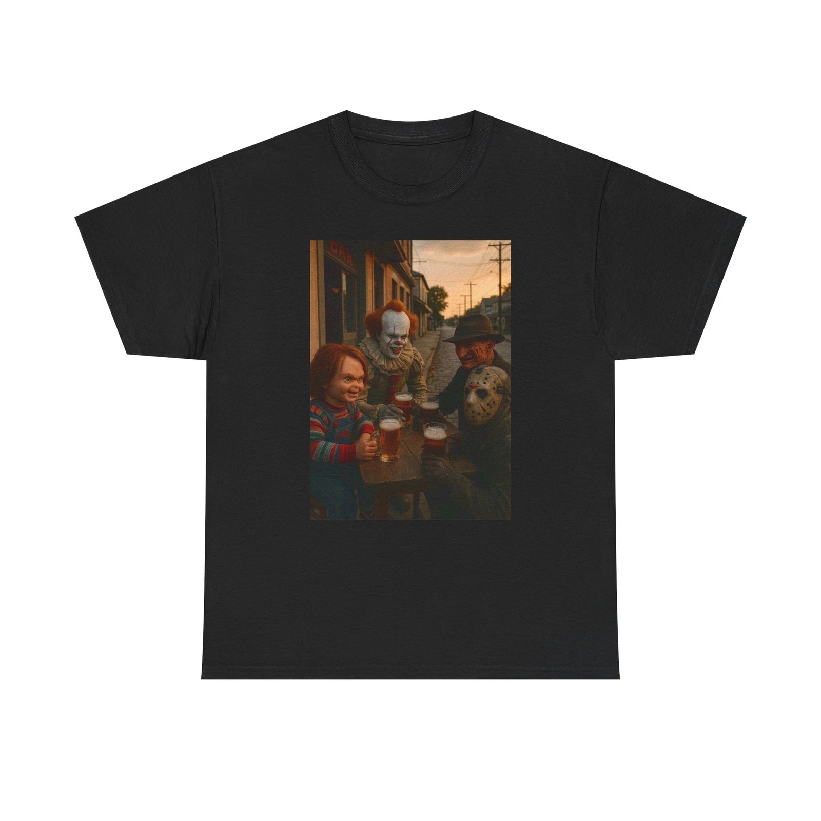 Classic Horror Movie Characters Freddy Jason Chucky Retro Design Unisex ...