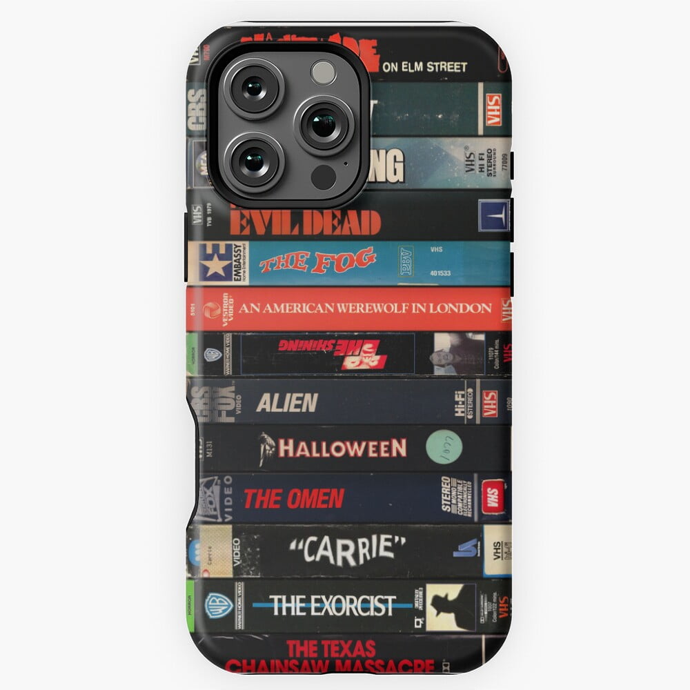 Classic Horror VHS Spines Retro Pattern Phone Case Compatible with ...