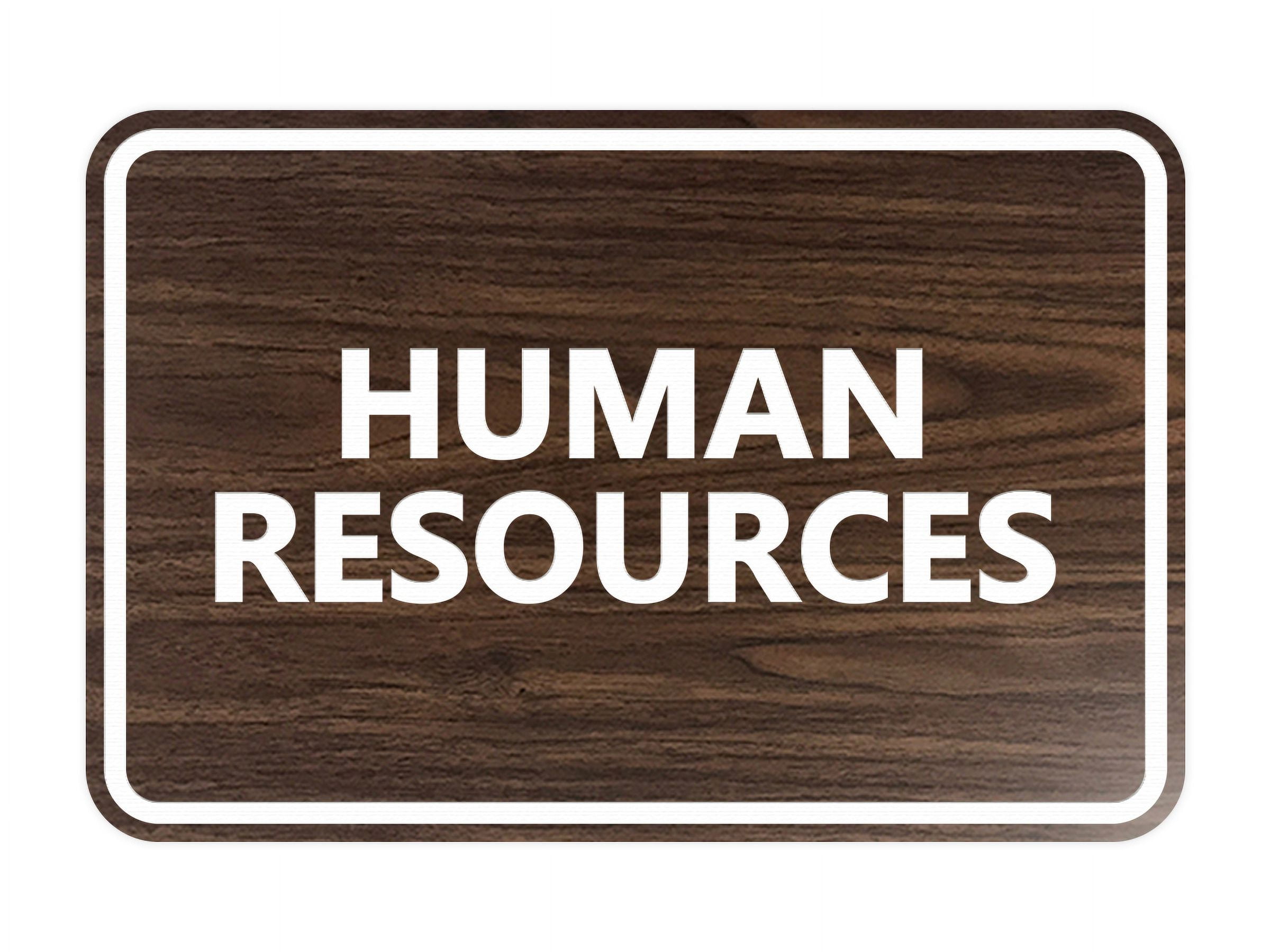 Classic Human Resources Sign (Walnut) - Large - Walmart.com