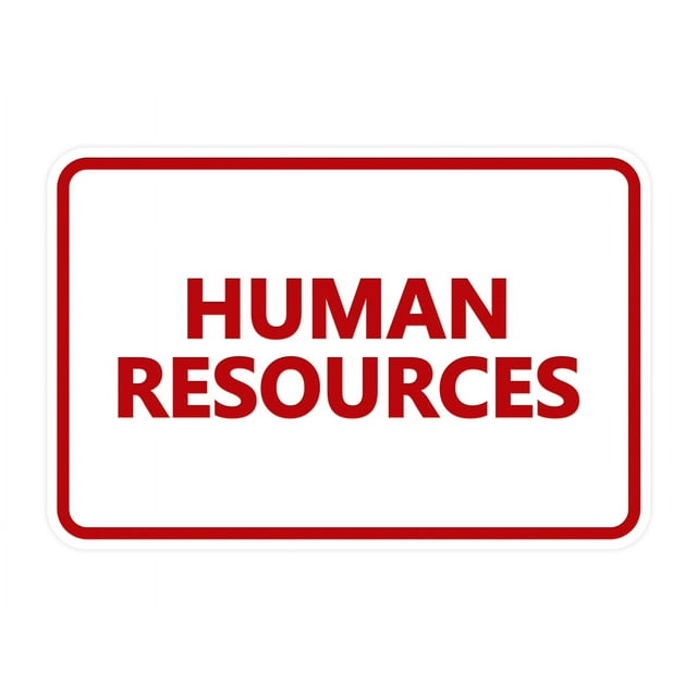 Classic Human Resources Sign (White/Red) - Small - Walmart Business ...