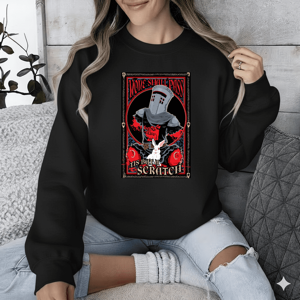 Classic Humor Monty Python Tis But A Scratch Retro Graphic Sweatshirt ...