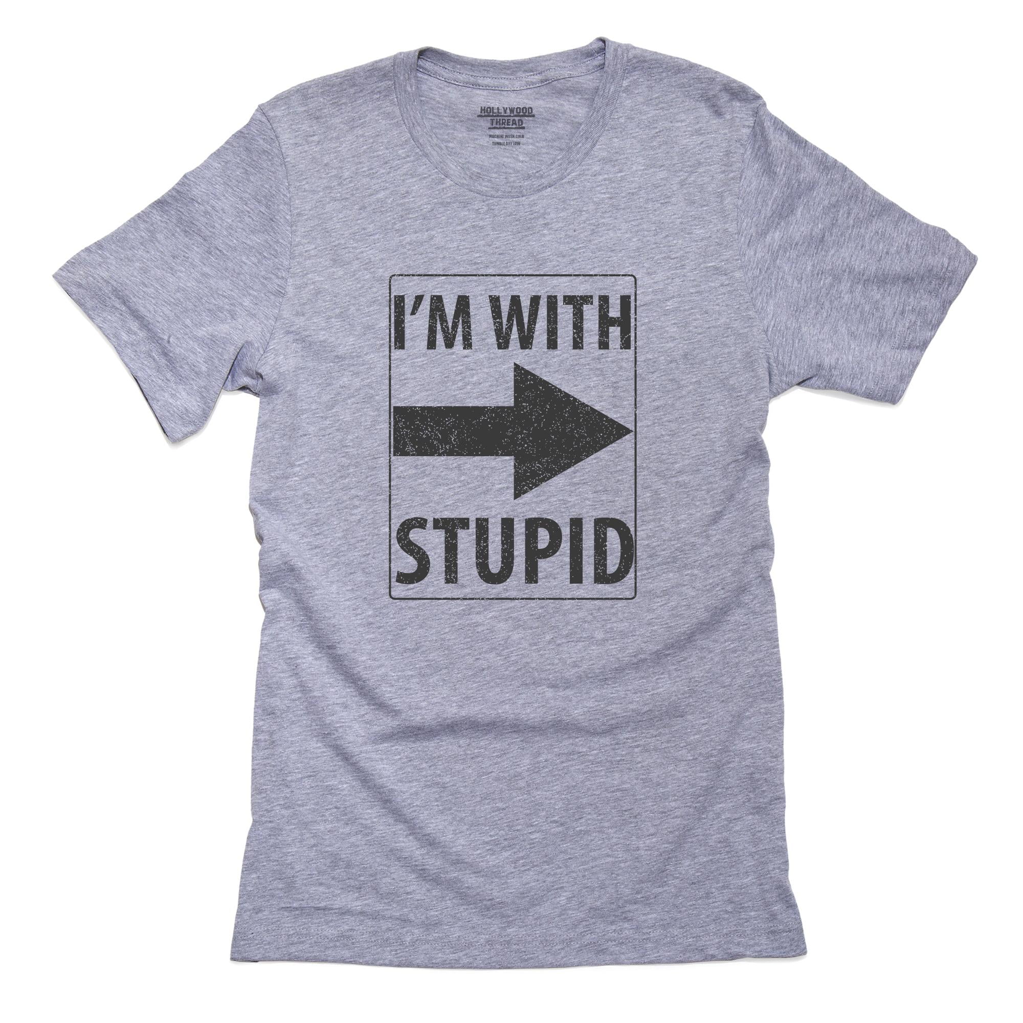 Classic I'm With Stupid with Arrow Men's Grey T-Shirt - Walmart.com