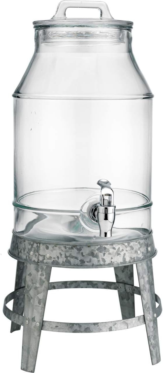 Classic Ice Cold Clear Glass Mason Jug Drink Beverage Dispenser Durable ...