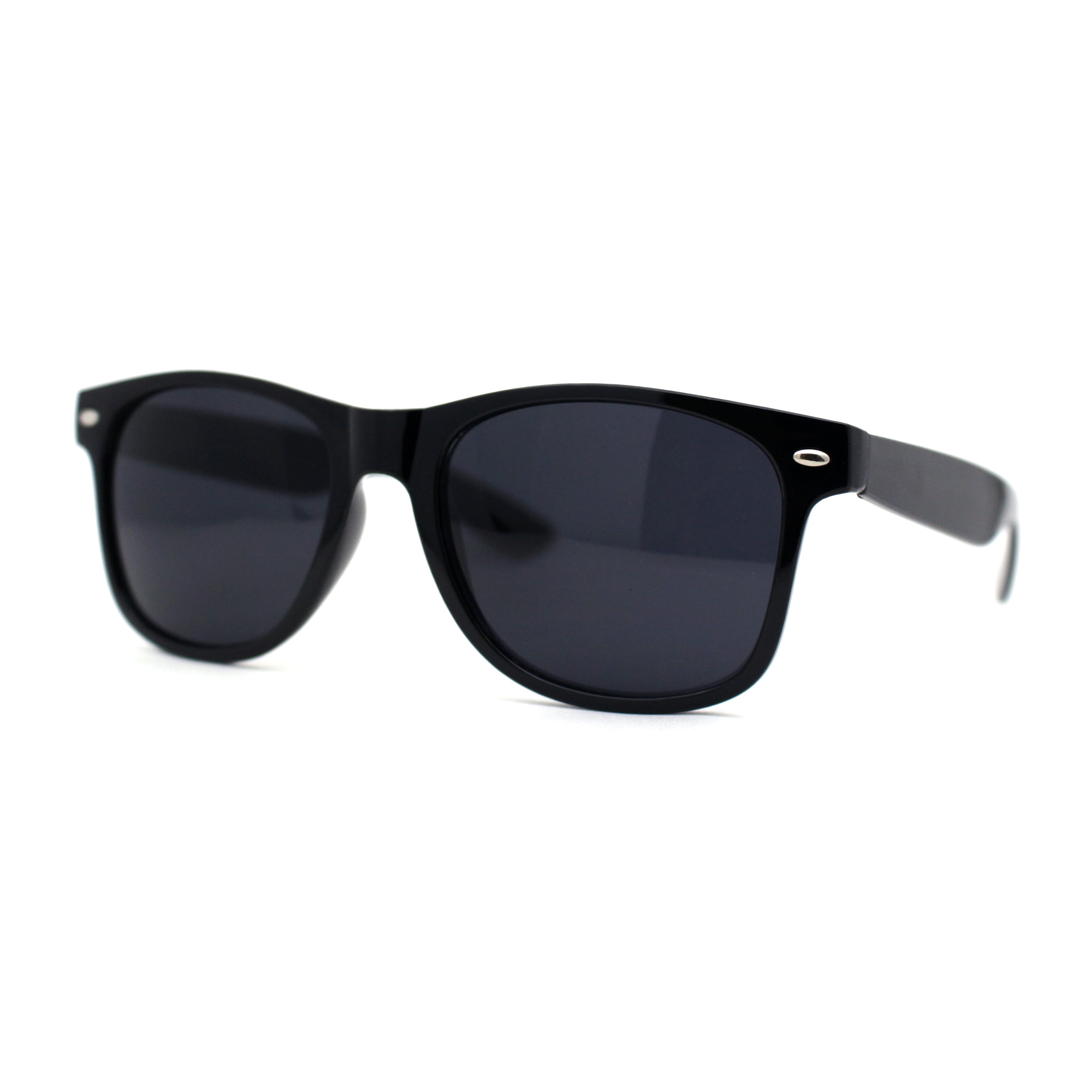 Classic Iconic Hipster Horn Rim Sunglasses Gloss Black - Walmart.com