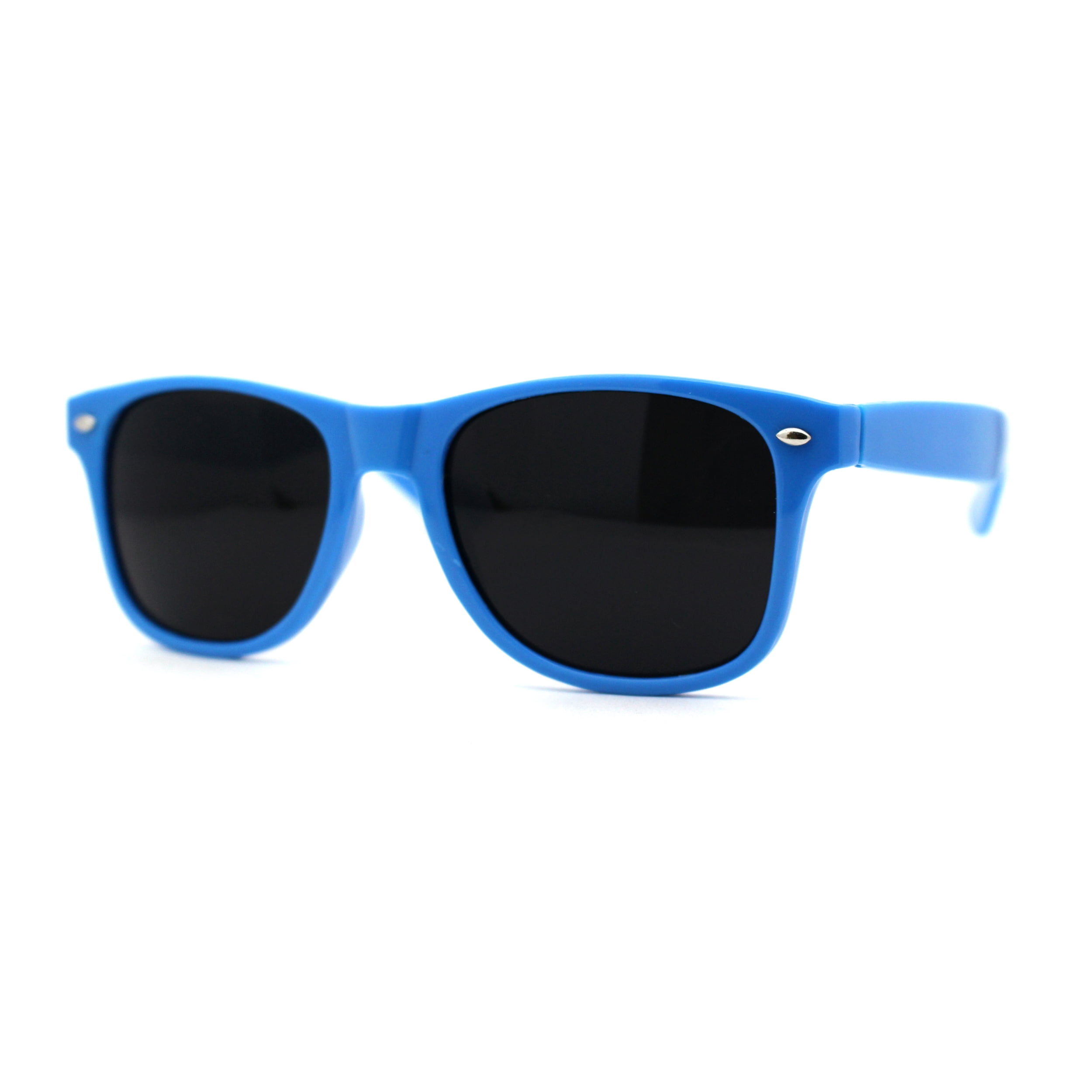 Classic Iconic Pop Color Horn Rim Sunglasses Blue Black - Walmart.com