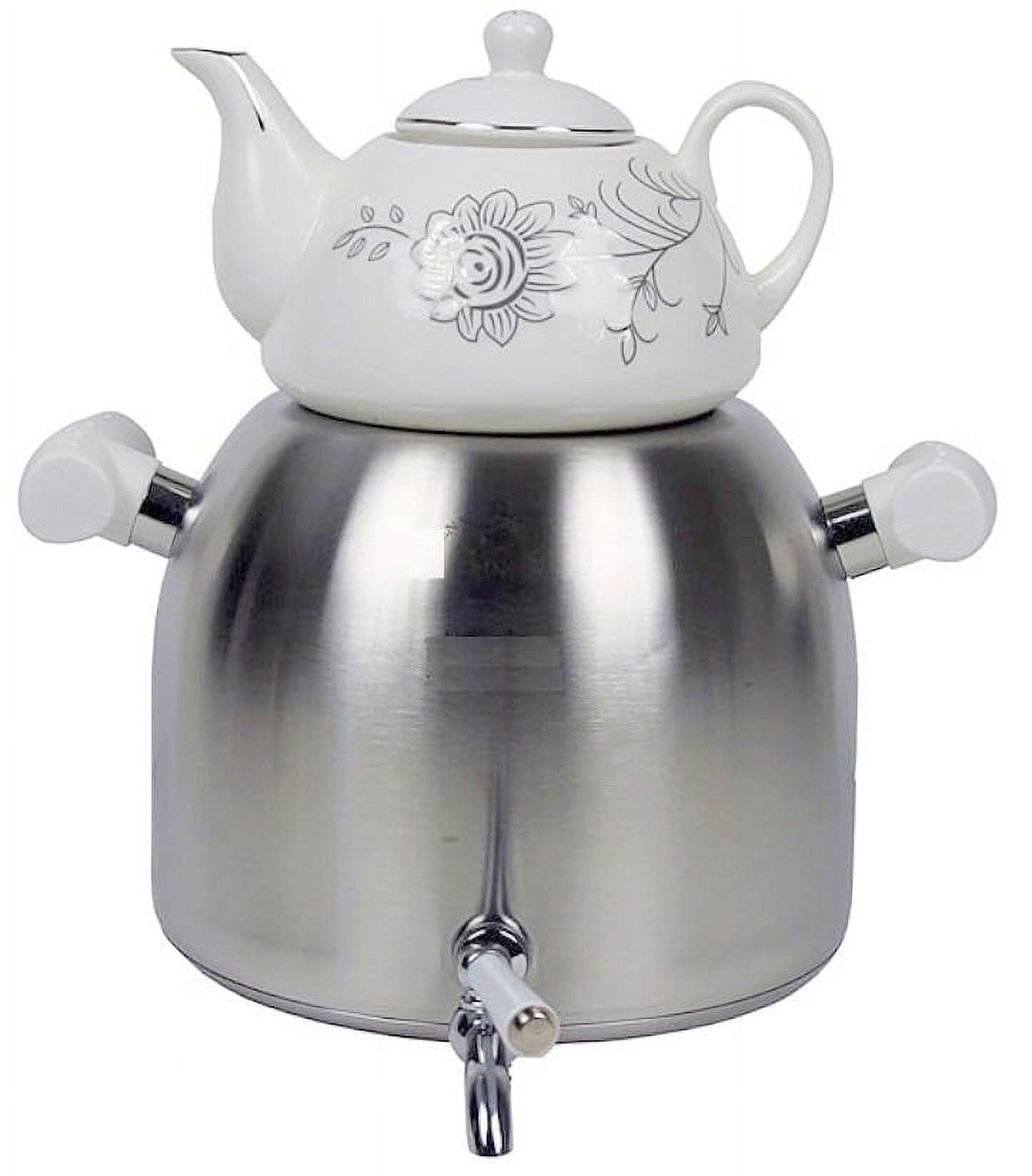 Large 7 Liter Stainless Steel & Ceramic Samovar Tea Maker, Persian ...