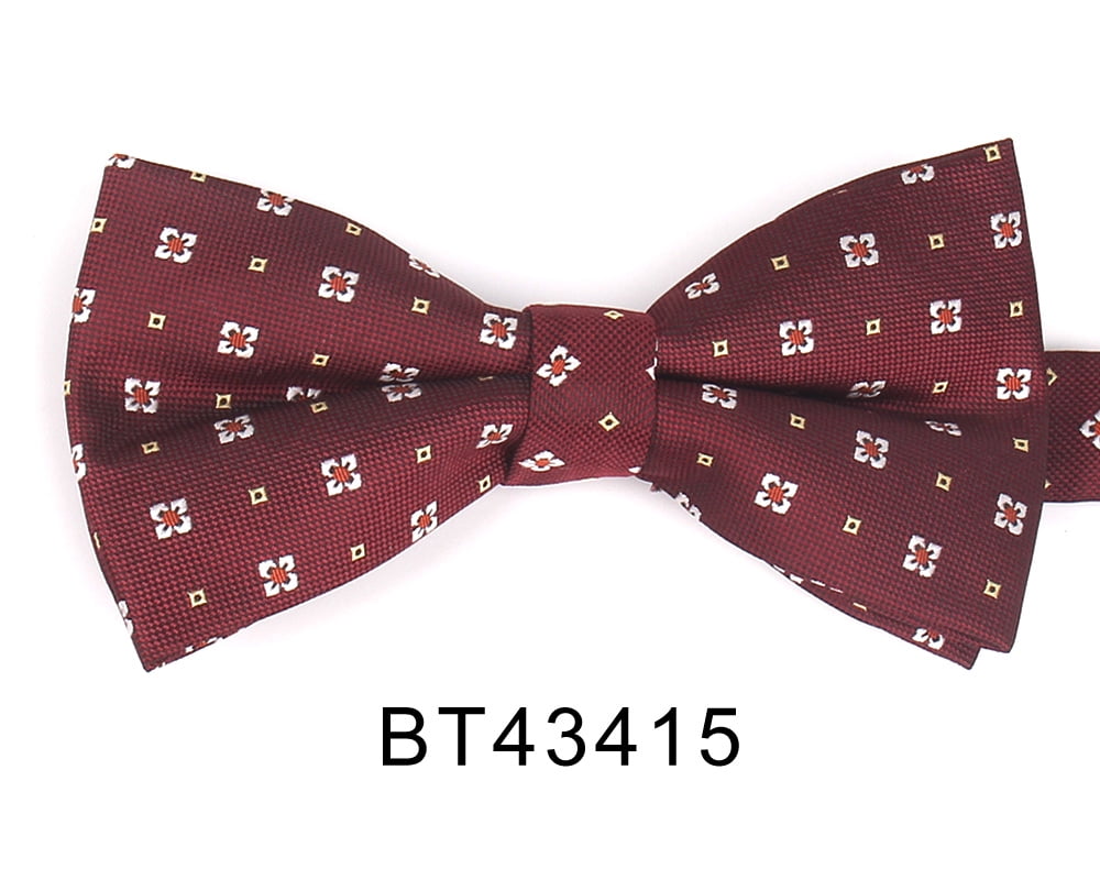 Classic Jacquard Men Bow Tie Claret Bowtie For Men Floral Bow Ties For ...