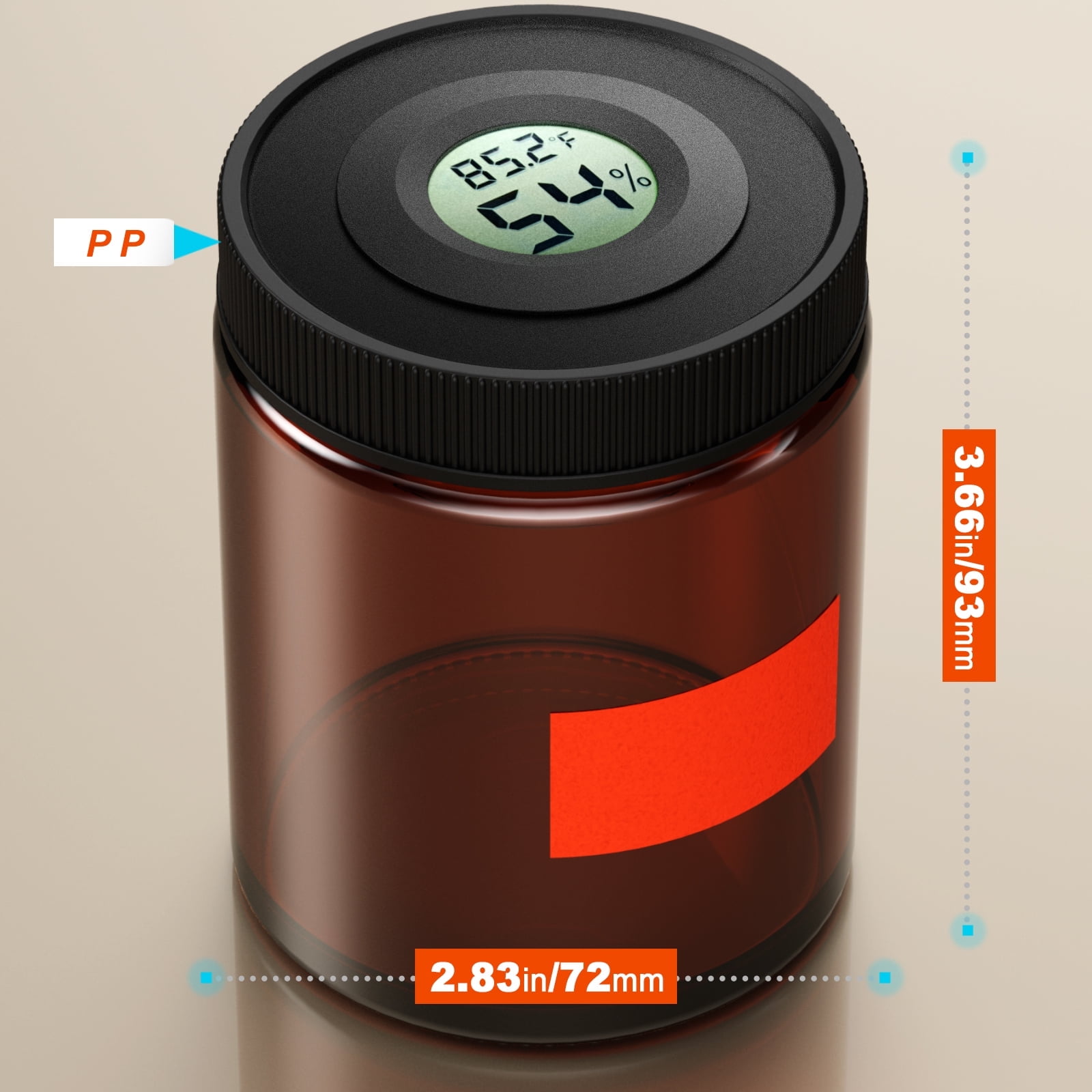 Classic Jar Smell Proof Jar,Container with Lid ,2pcs(250ml amber ...