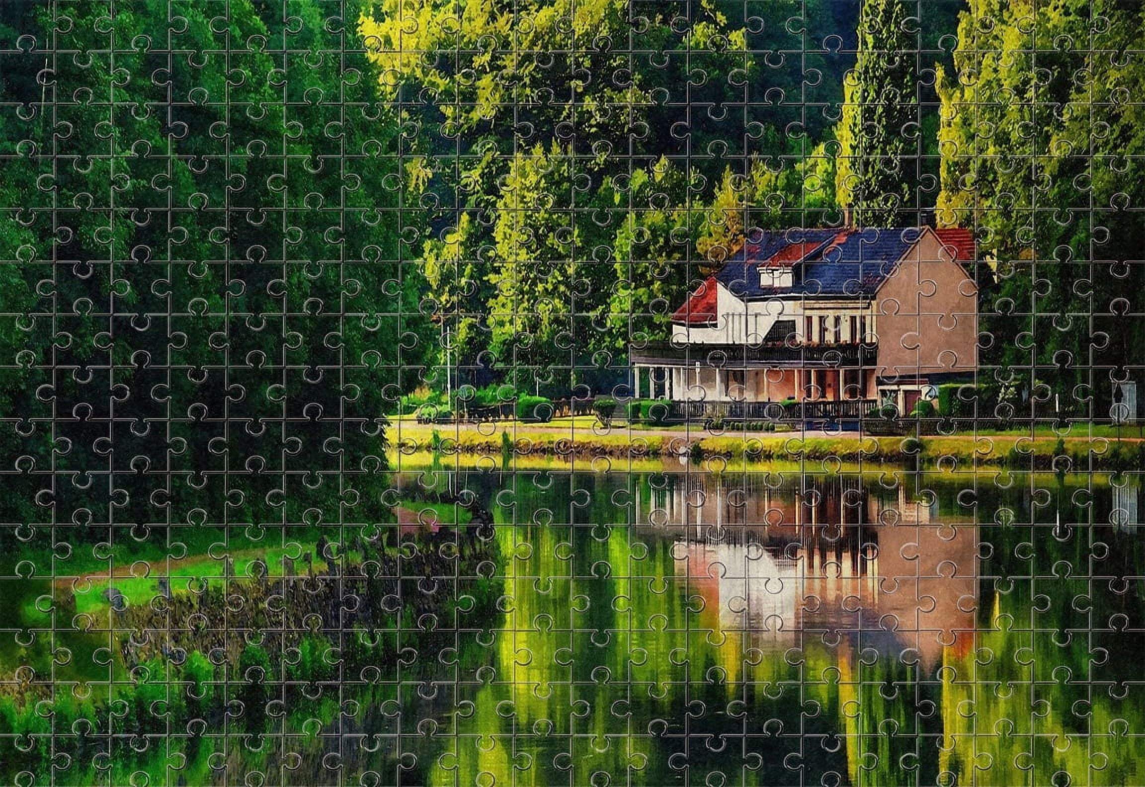 Classic Jigsaw Puzzle Water Reflection Trees Art Landscape 500 Pieces ...