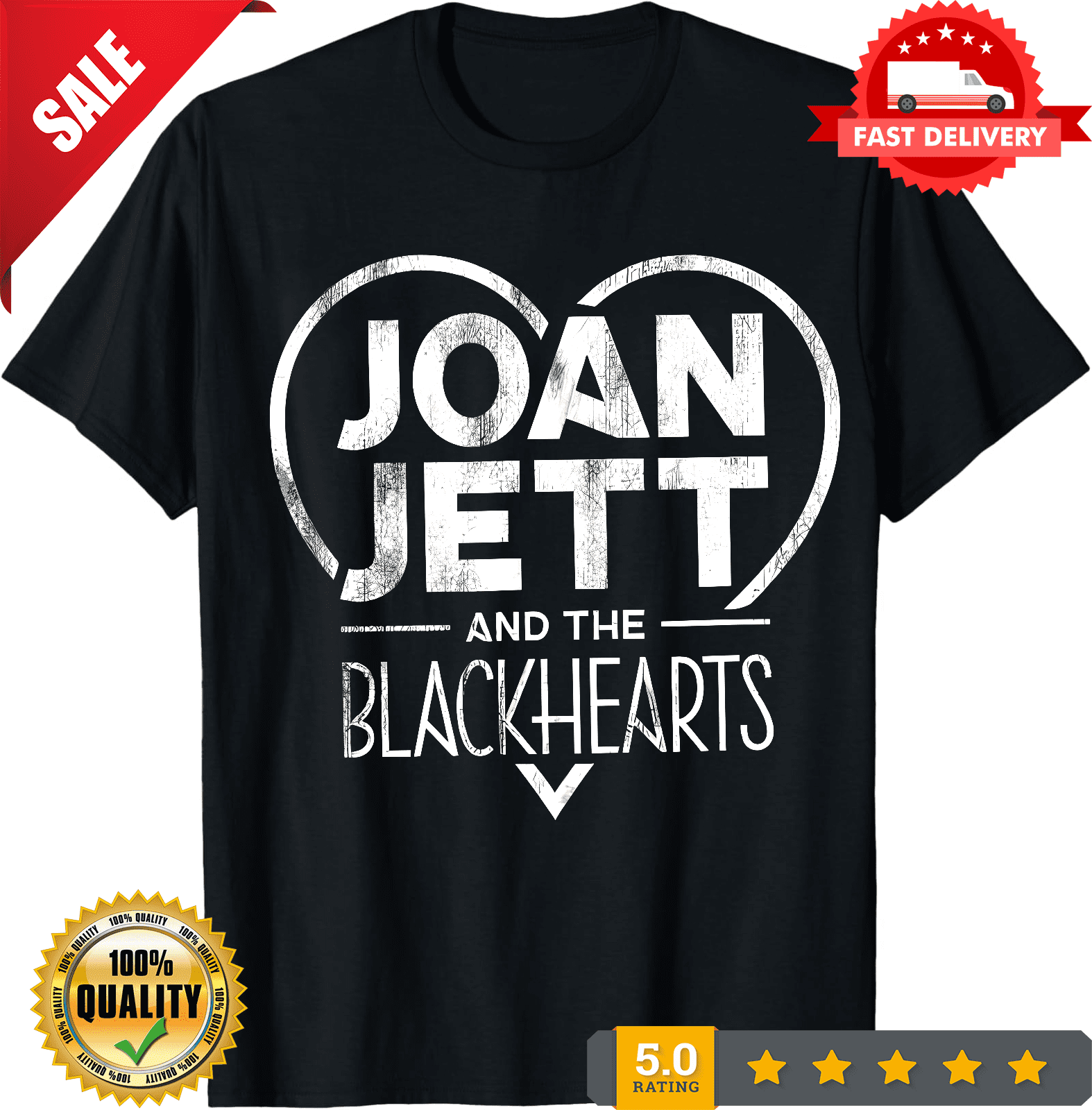 Classic Joan Jett & The Blackhearts 'Band Logo' (Black) T-Shirt - NEW ...
