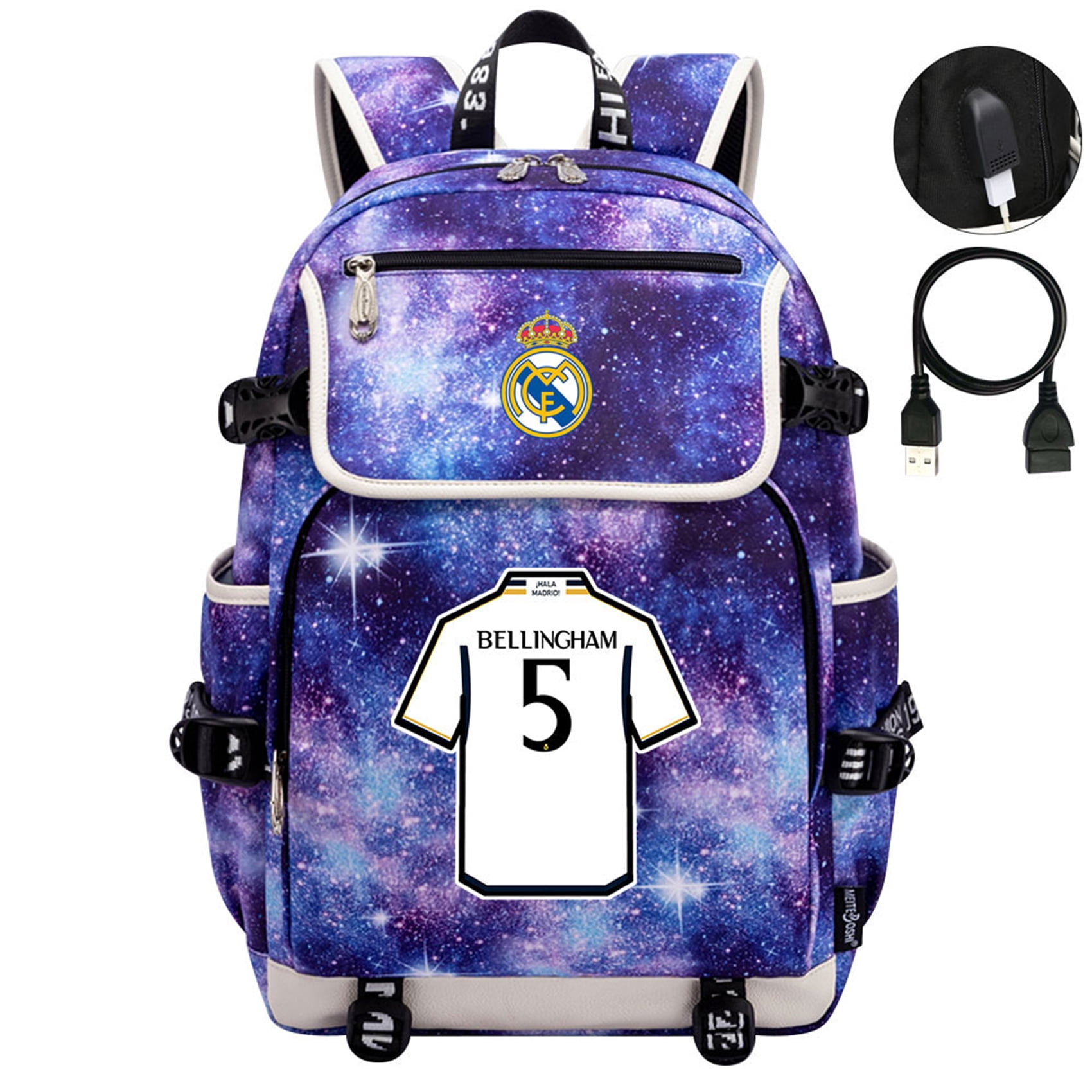 Classic Jude Bellingham Backpack Lightweight School Book Bag with USB ...