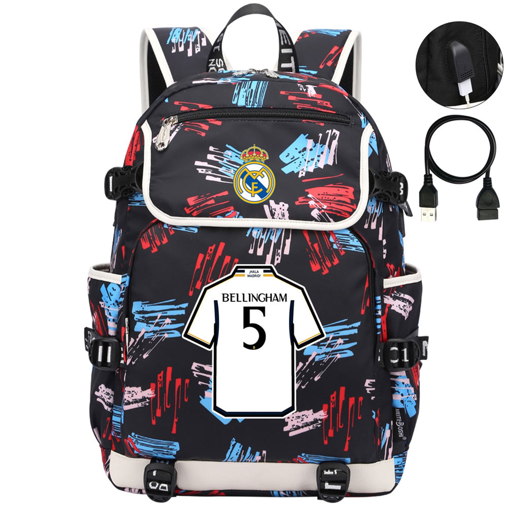 Classic Jude Bellingham Backpack Lightweight School Book Bag with USB ...