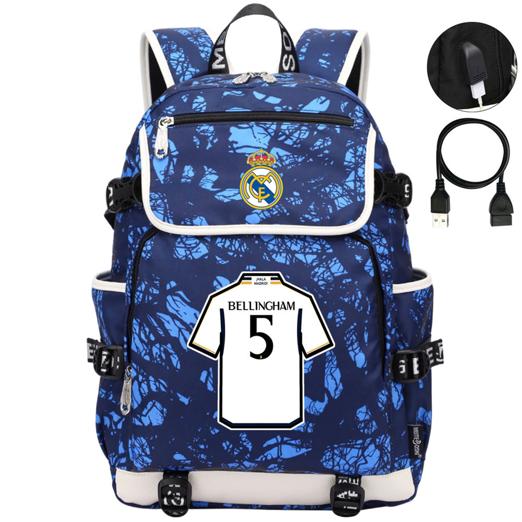 Classic Jude Bellingham Backpack Lightweight School Book Bag with USB ...