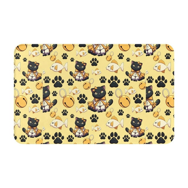 Classic Katong Cat Fish Yellow Door Mat for Indoor, Welcome Door Mats ...