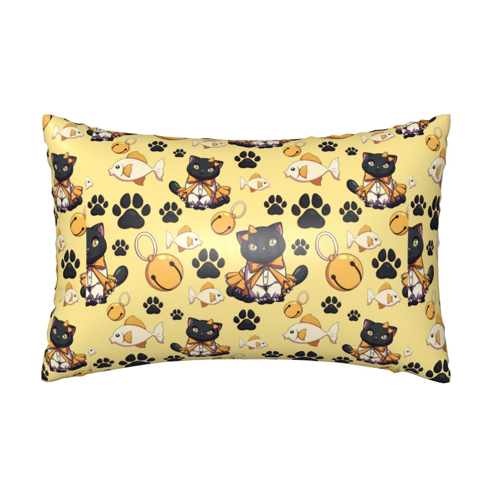 Classic Katong Cat Fish Yellow Satin Pillowcase with Zipper for Hair ...