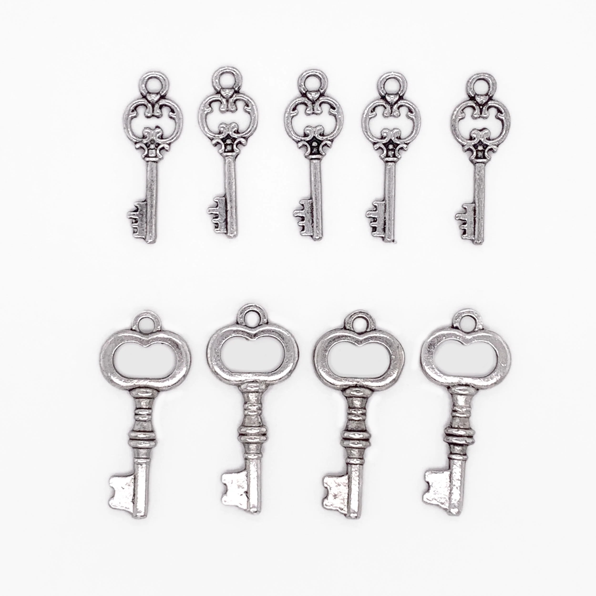 Classic Key Charms in Silver 9pc - Walmart.com